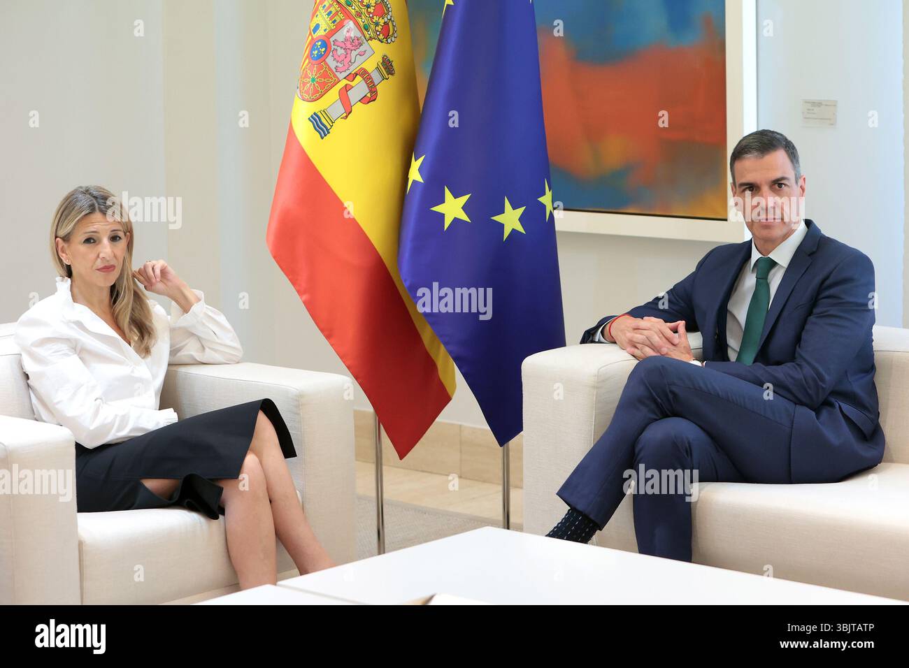 Madrid, Spain; June 16, 2025.- Pedro Sanchez, President of Spain, meets ...
