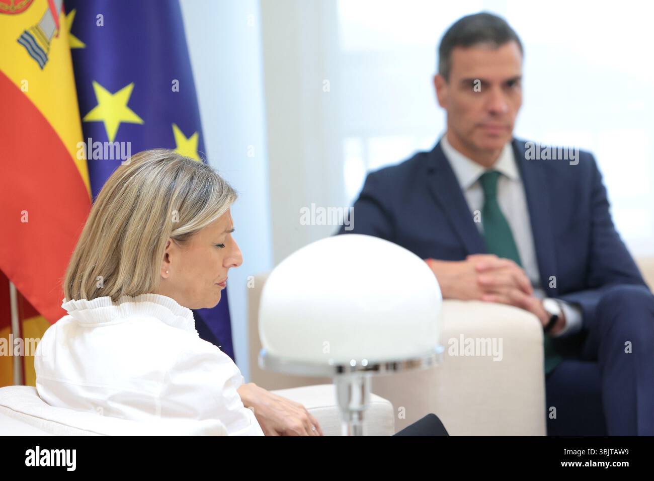 Madrid, Spain; June 16, 2025.- Pedro Sanchez, President of Spain, meets ...