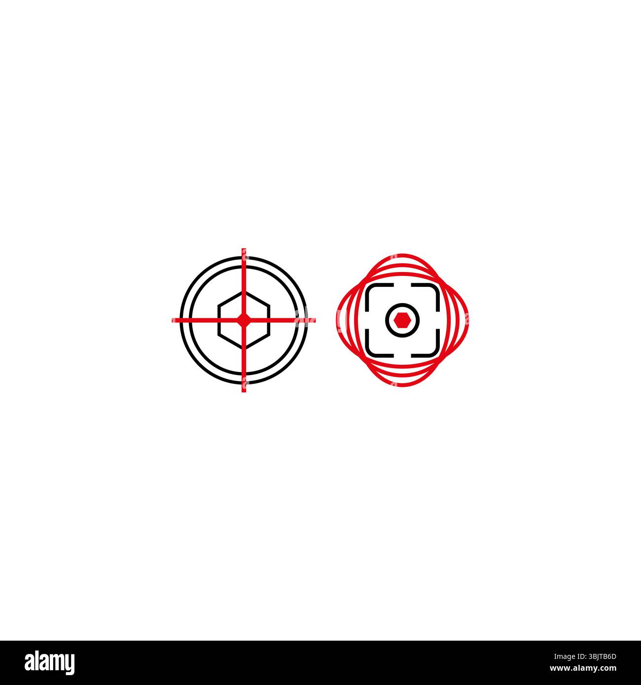 Target icon. Focus cross symbol. Vector aim point. Red circle design ...