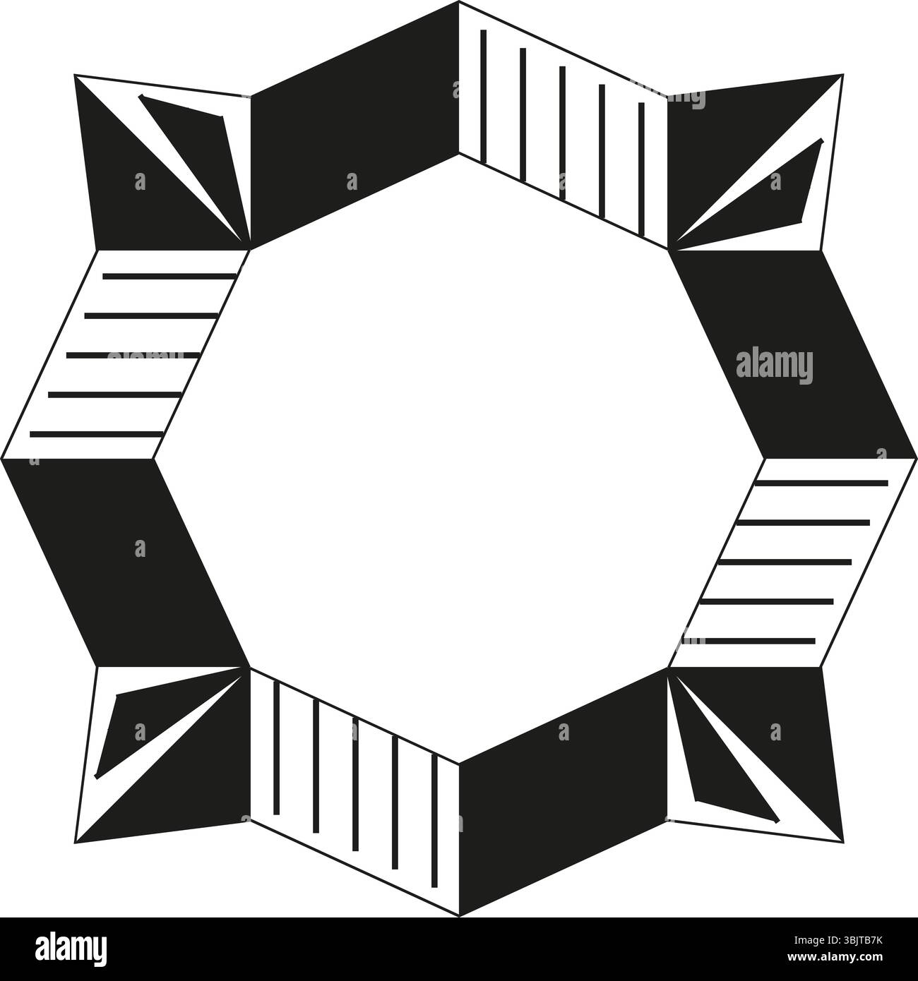 Octagon symbol icon. Triangular block figure. Geometric abstract shape ...