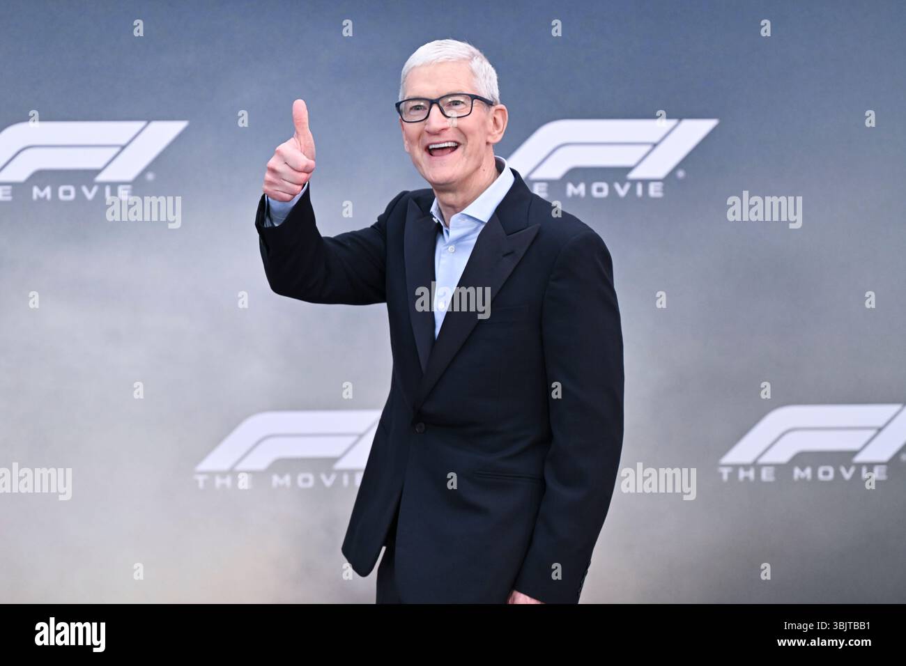 Tim Cook attends the world premiere of "F1 The Movie" on Monday, June 16, 2025, in Times Square ...
