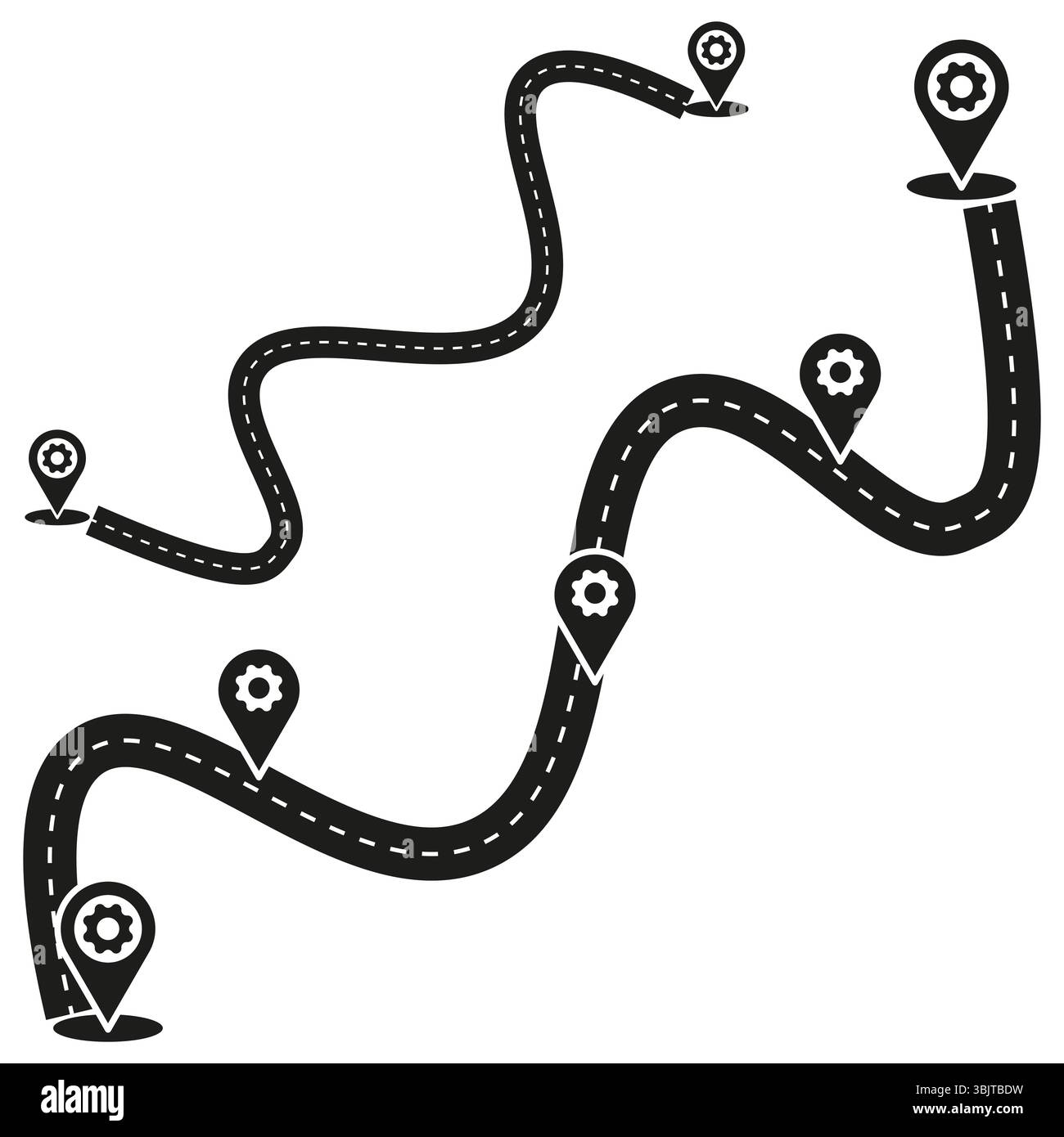 Curvy path Stock Vector Images - Alamy