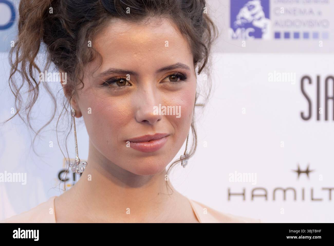 Rome, Italy, June 16, 2025 - Celeste Dalla Porta attends at blue carpet for Nastri d'Argento ...