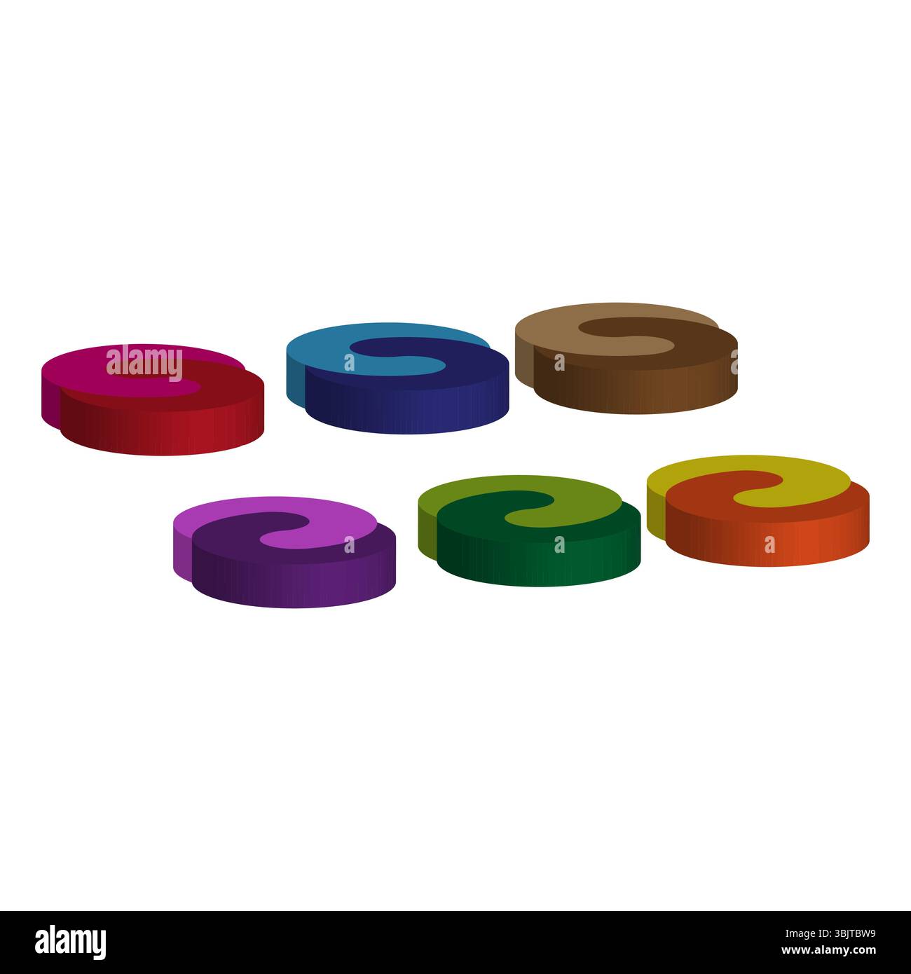 Colorful oval shapes. Vector ellipse collection. Smooth curved elements ...