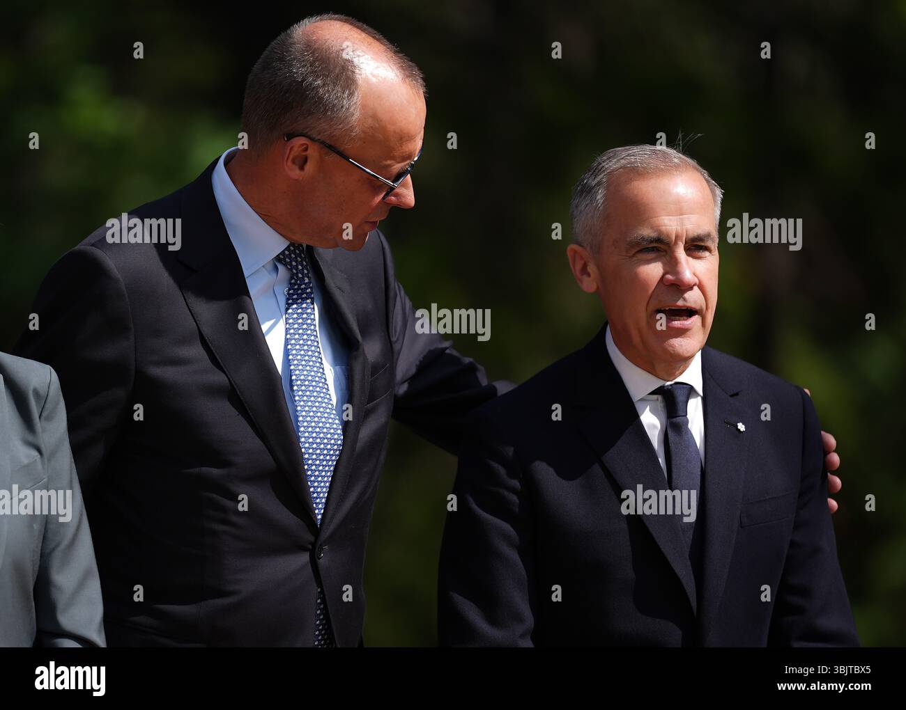 Kananaskis, Canada. 16th June, 2025. Canadian Prime Minister Mark Carney, right, and German ...