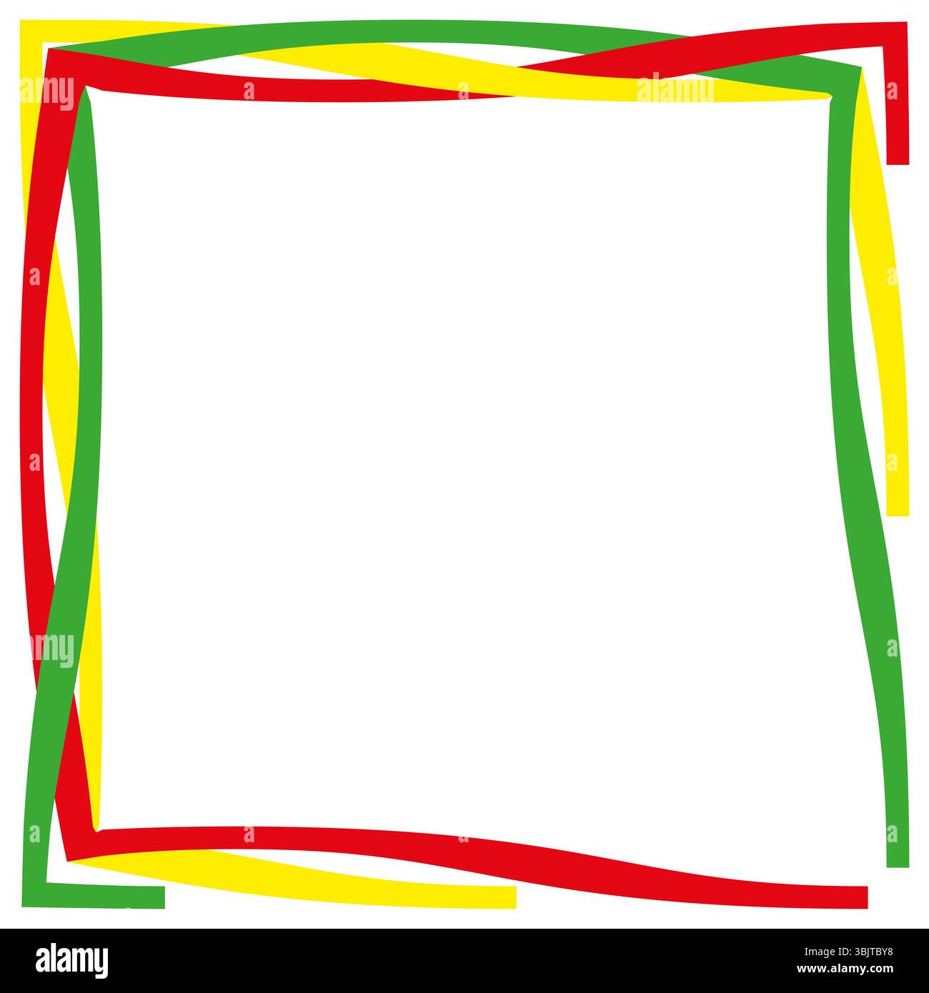 Wavy colorful frame. Abstract border element. Red yellow green outline ...