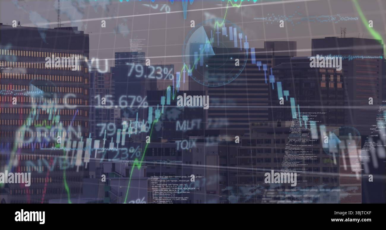Semi transparent line graph overlaying hi-res stock photography and ...