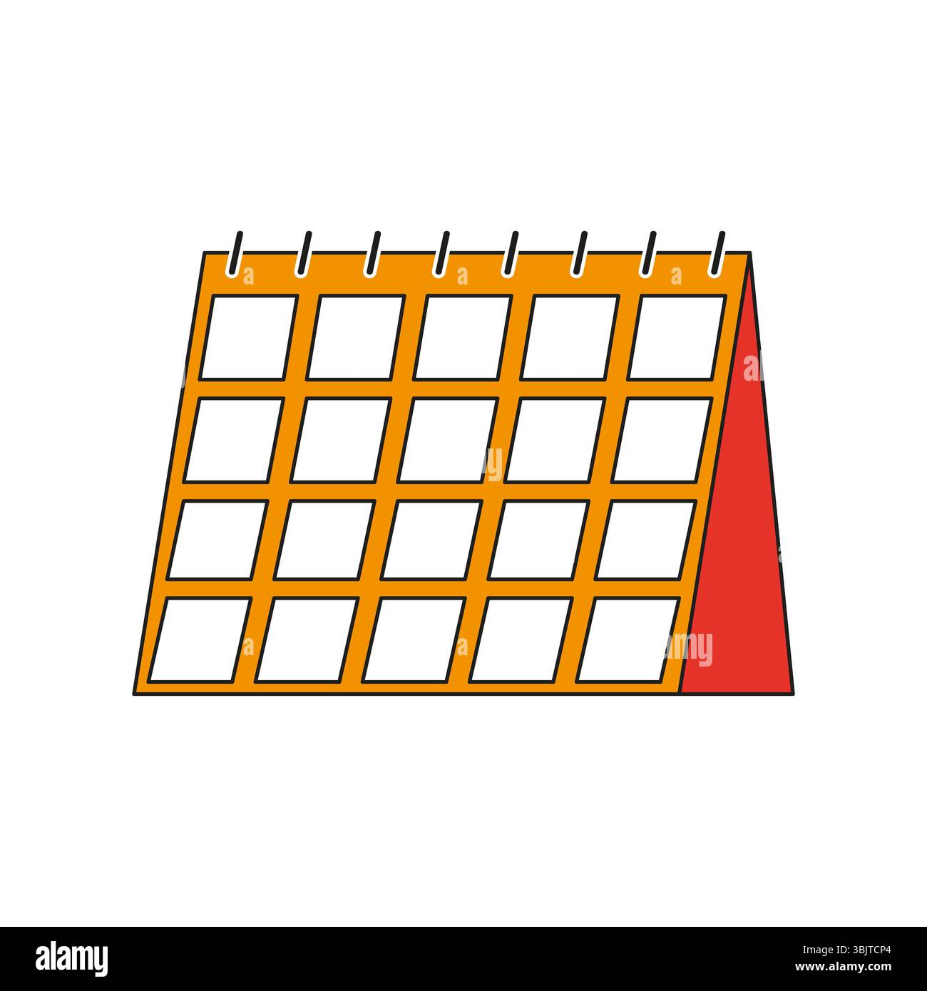 Calendar vector icon. Table date shape. Monthly planning symbol. Red ...