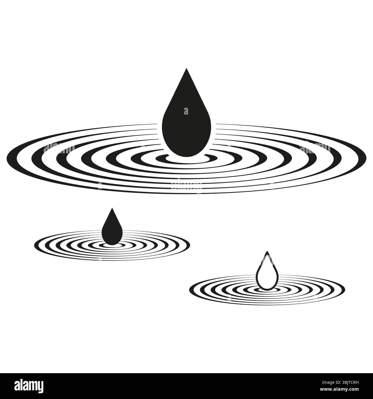 Water drop symbol. Ripple wave shape. Concentric ring icon. Abstract ...