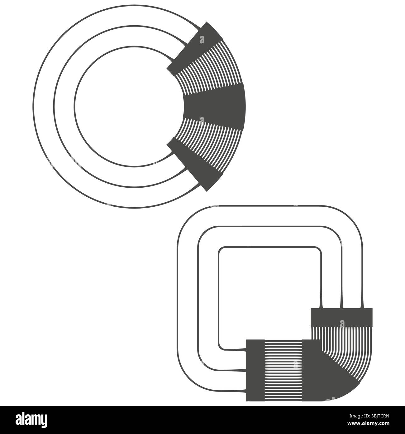 Circular sector form. Square arc element. Radial vector layout ...