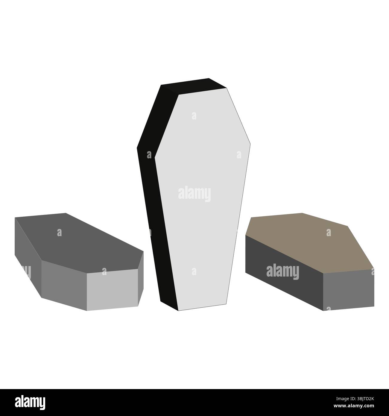 Coffin vector shape. Isometric death symbol. Burial box object. Funeral ...