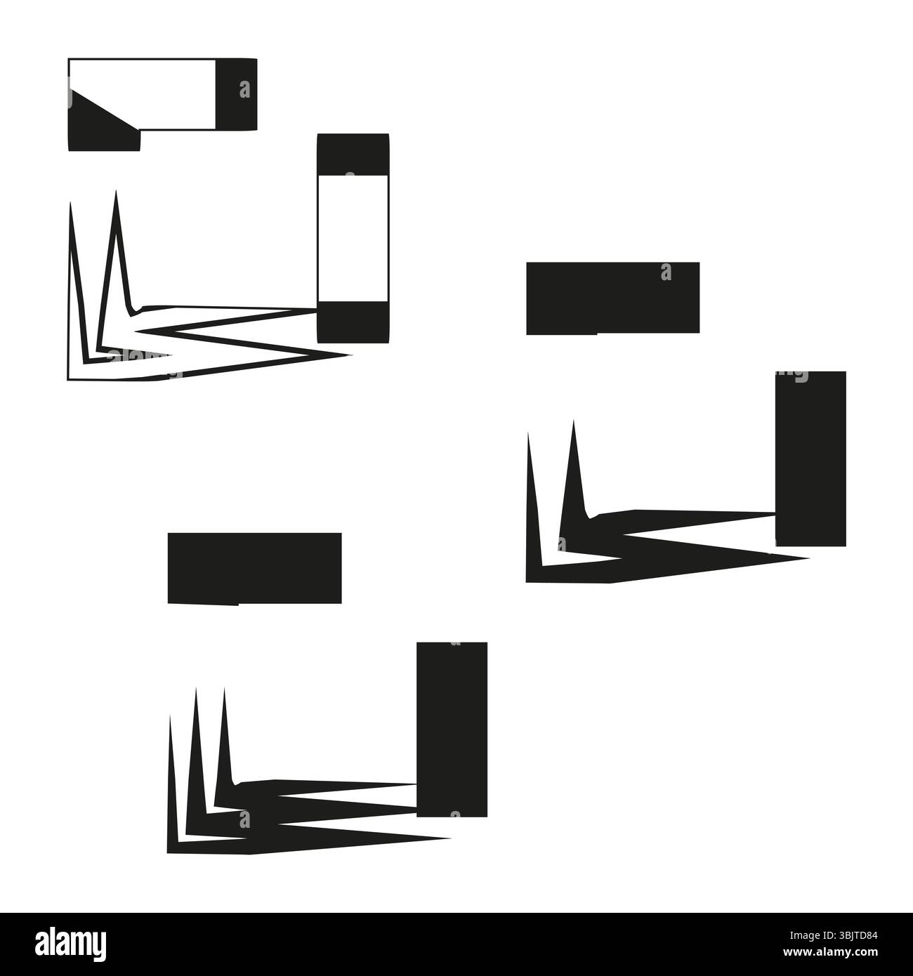 Graph spike symbol. Jagged chart element. Sharp line shape. Vector ...