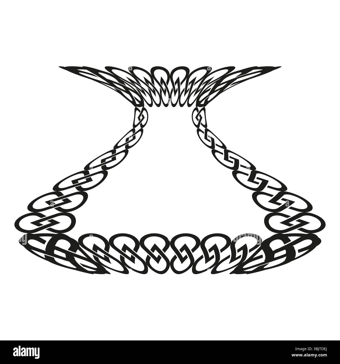 Abstract vase form. Circular shape buildup. Black ring structure ...