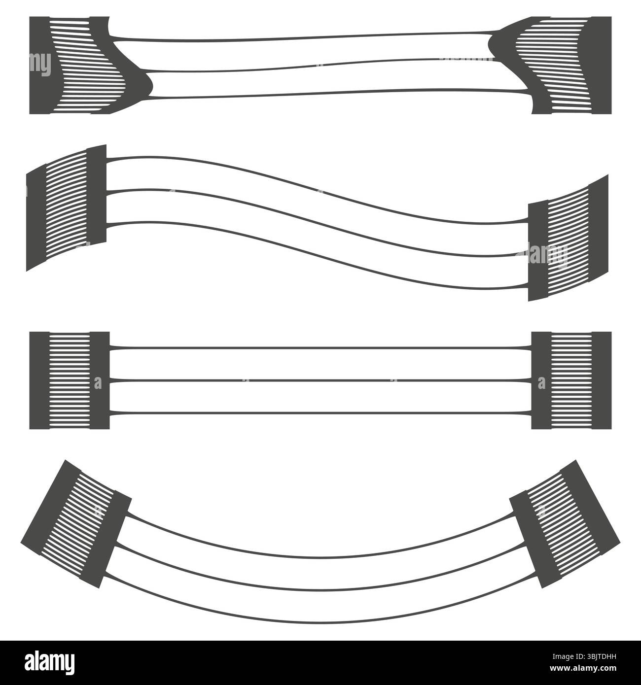 Curved track shape. Connector path layout. Flow structure icon. Vector ...