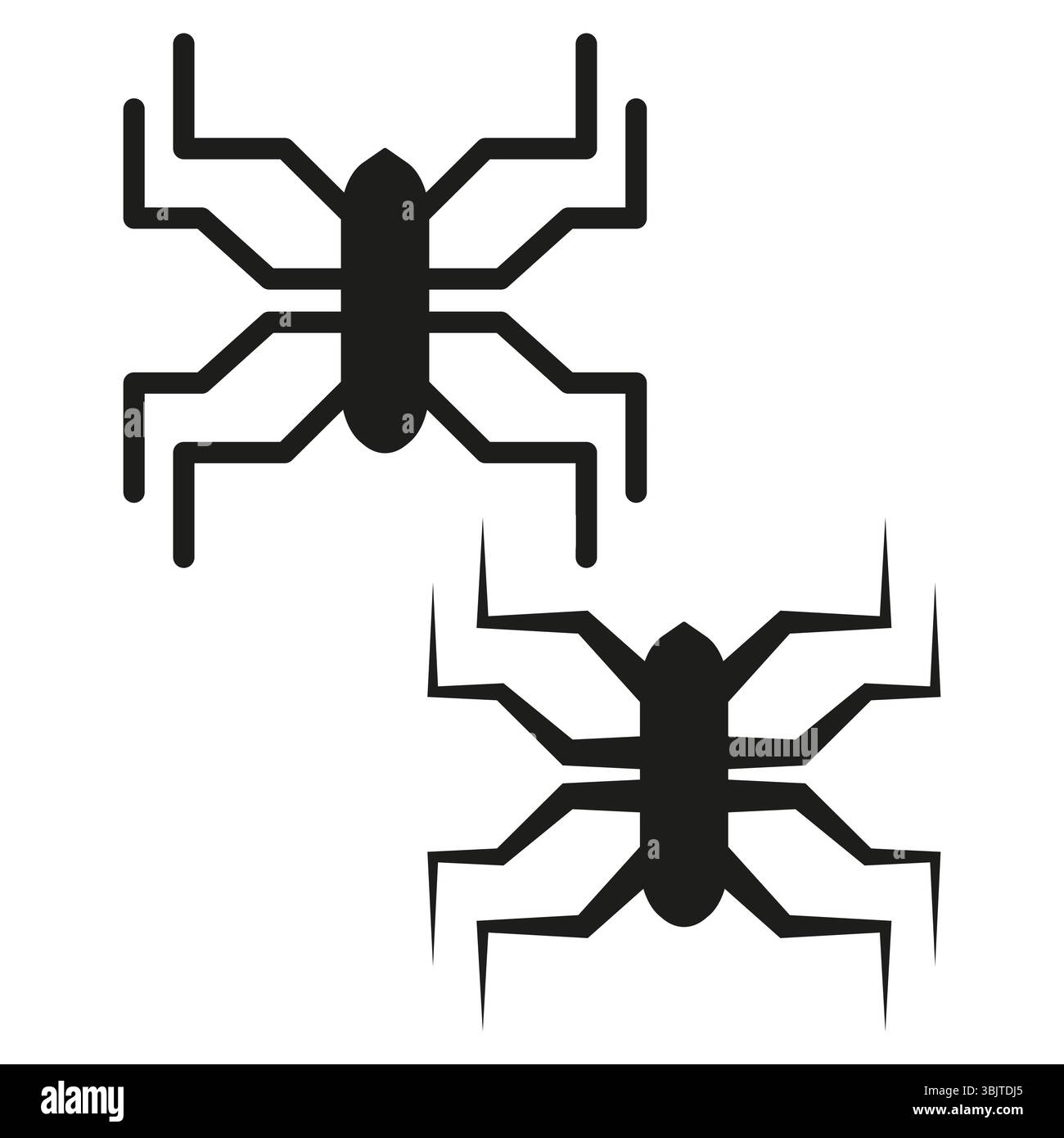 Bug shape icons. Abstract insect design. Robotic beetle forms. Vector ...