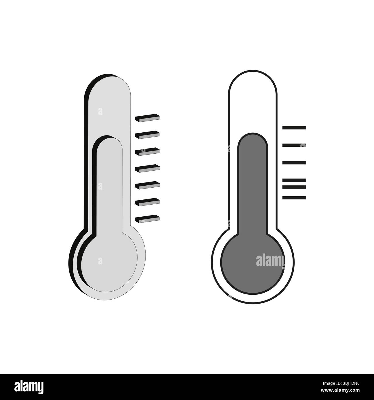 Temperature tool icon. Heat measure symbol. Dual thermometer vector ...