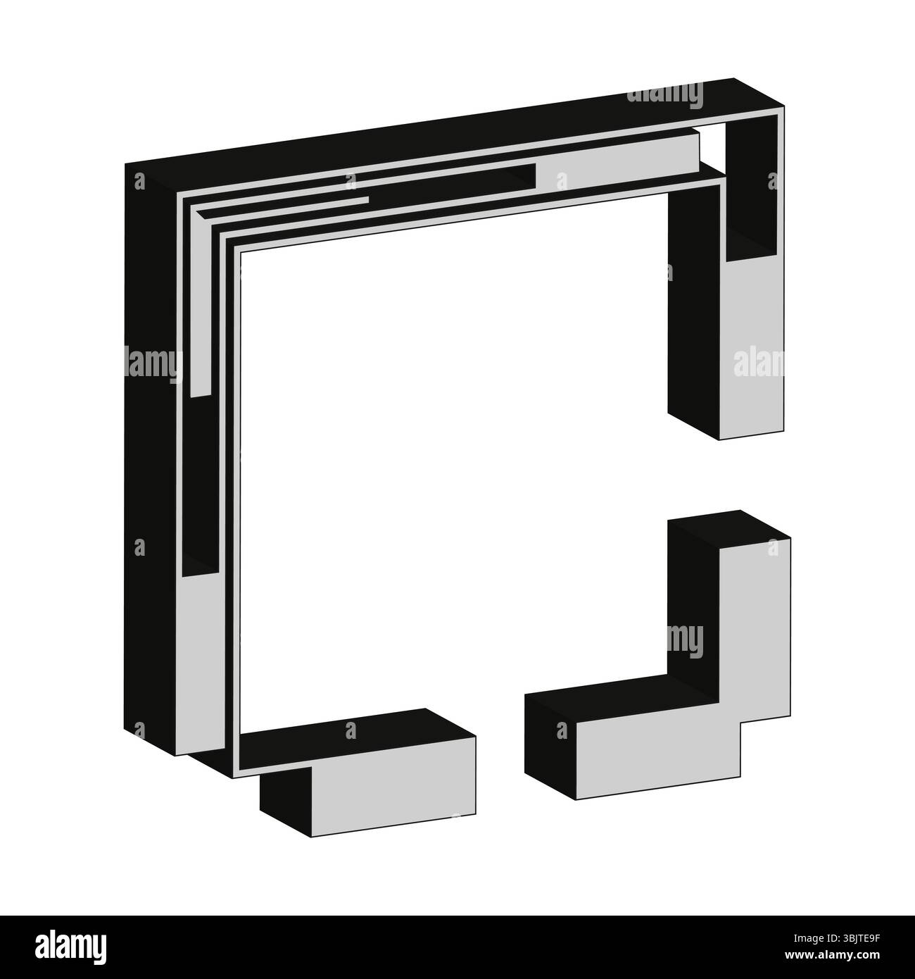 Corner frame design. Geometric border lines. Angular shape composition. Vector outline box Stock ...