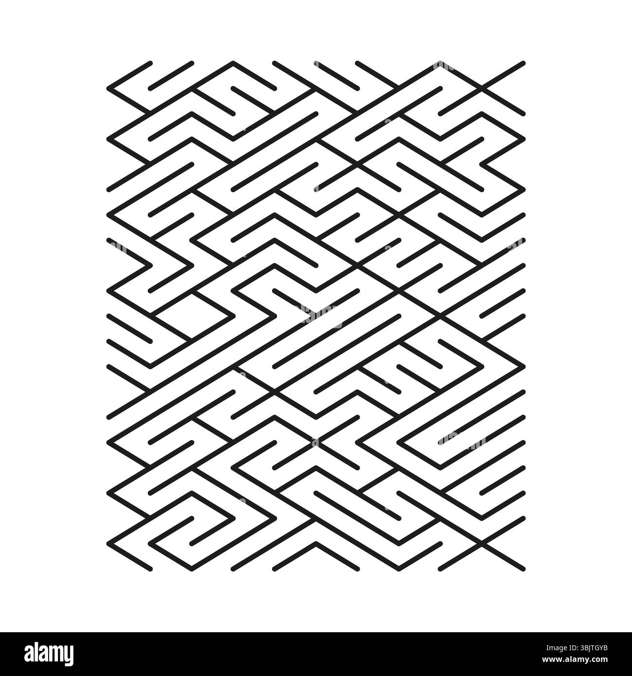 Narrow maze lines. Vector complex structure. Abstract path symbol ...