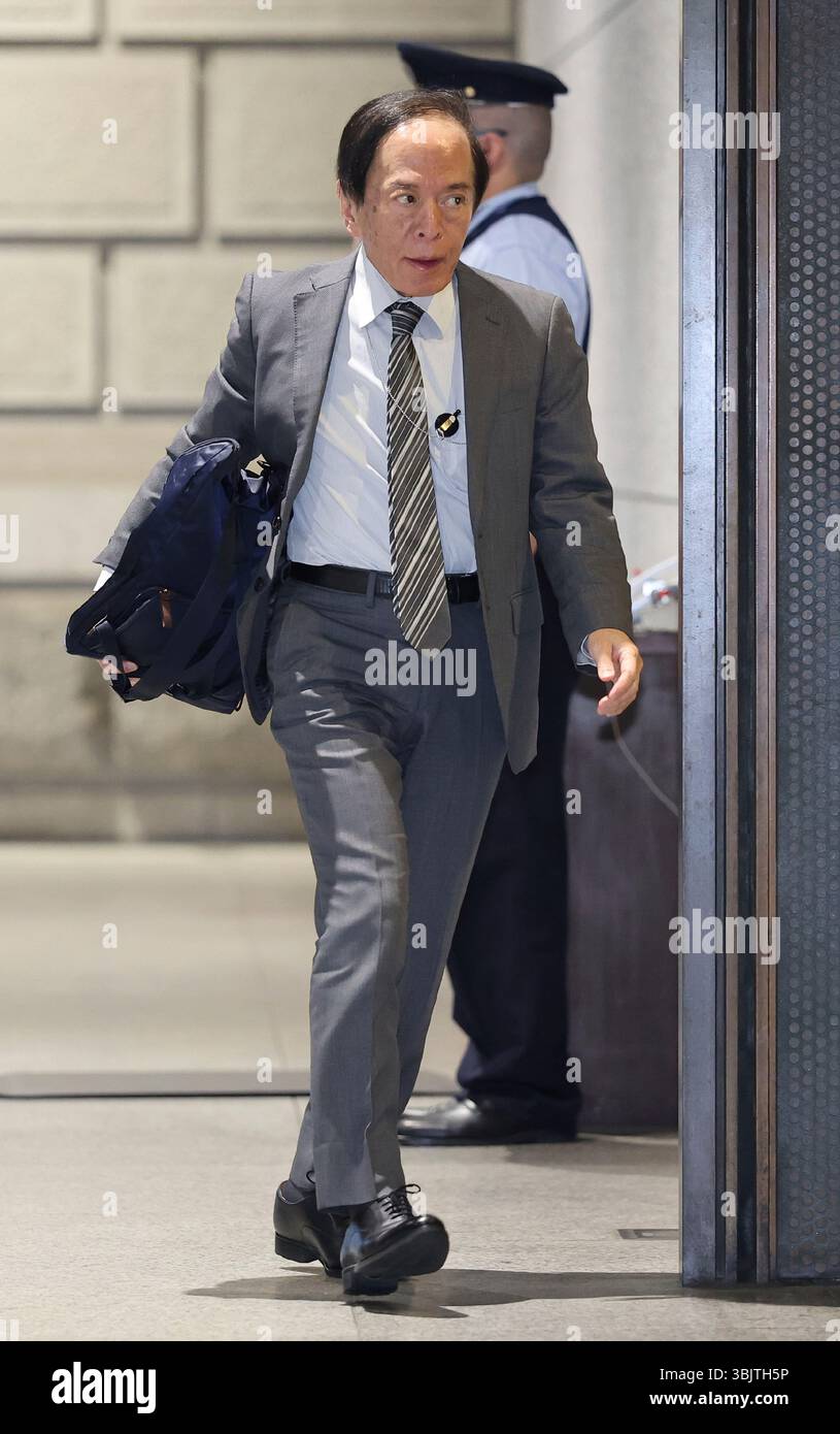 Bank of Japan (BOJ) Governor Kazuo Ueda enters the BOJ's headquarters ...