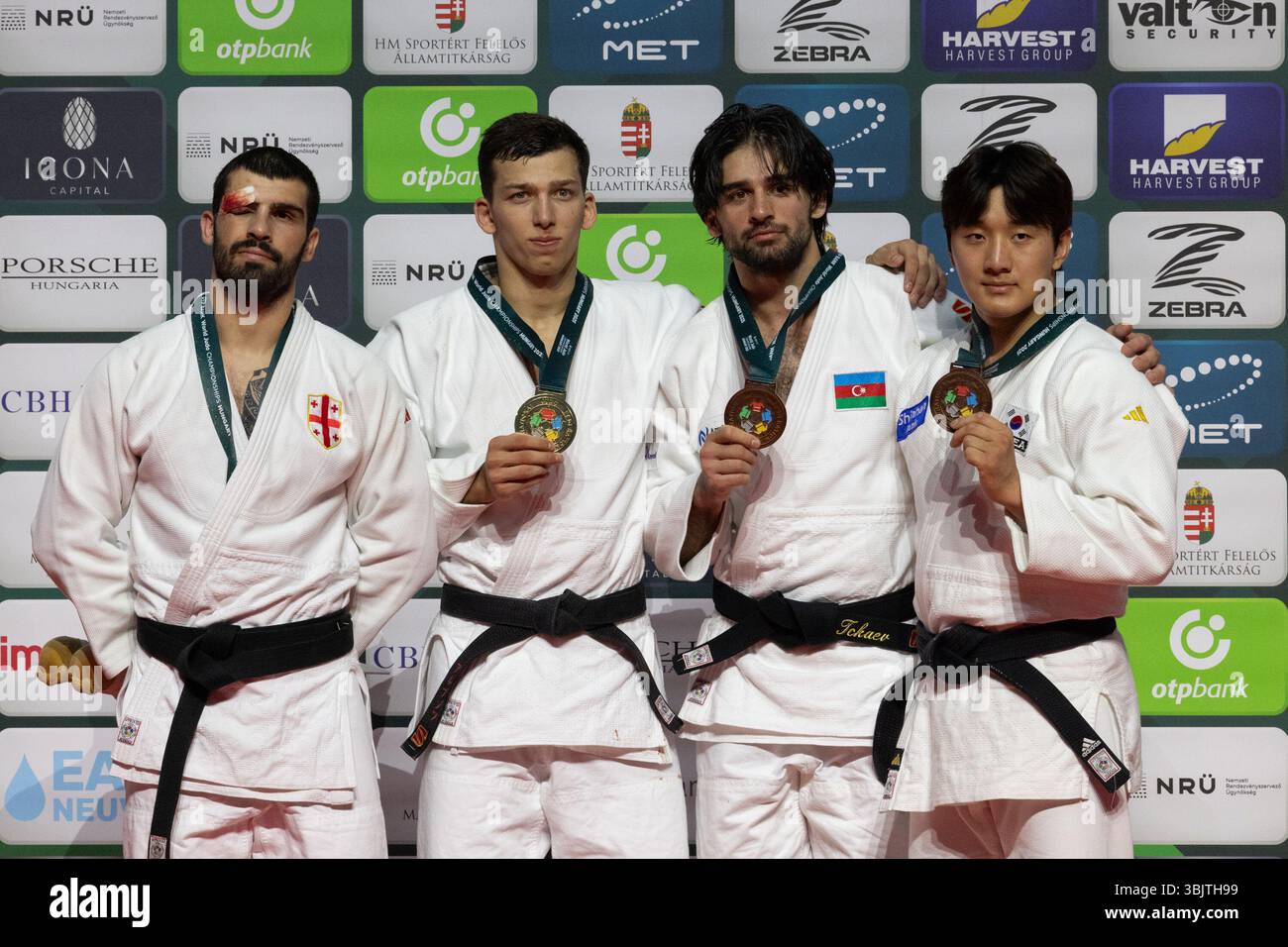 Budapest, Hungary. 16th June, 2025. (from L to R) Silver medalist Tato ...