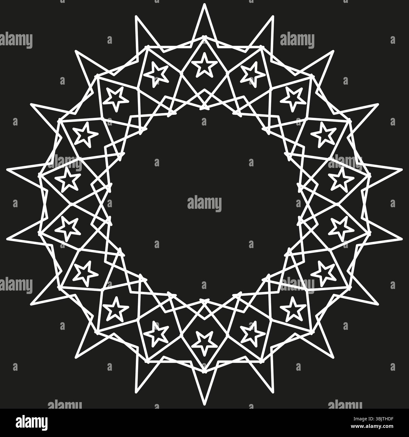 Spiky star icon. Circular jagged figure. Abstract white shape. Vector ...