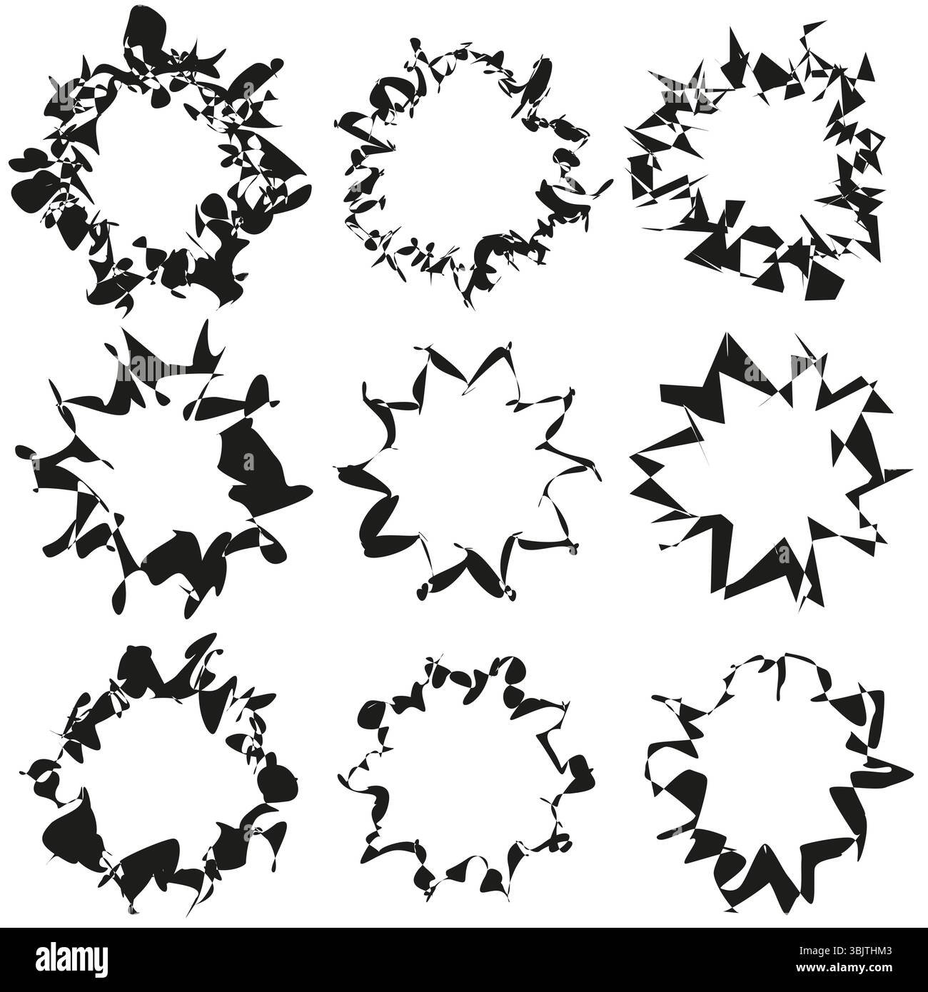 Irregular star icon. Mixed contrast shapes. Abstract black pattern ...