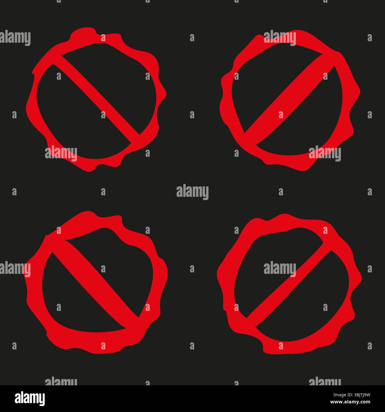 Prohibition sign icon. Red circle symbol. No entry vector. Black ...