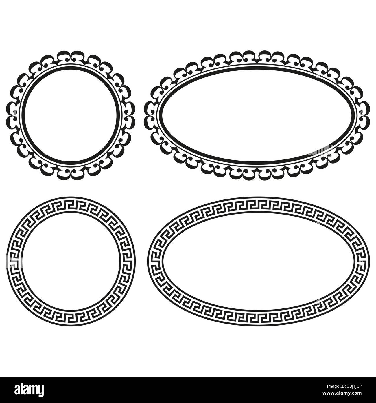 Decorative frame icon. Ornamental border shape. Vector classic pattern ...