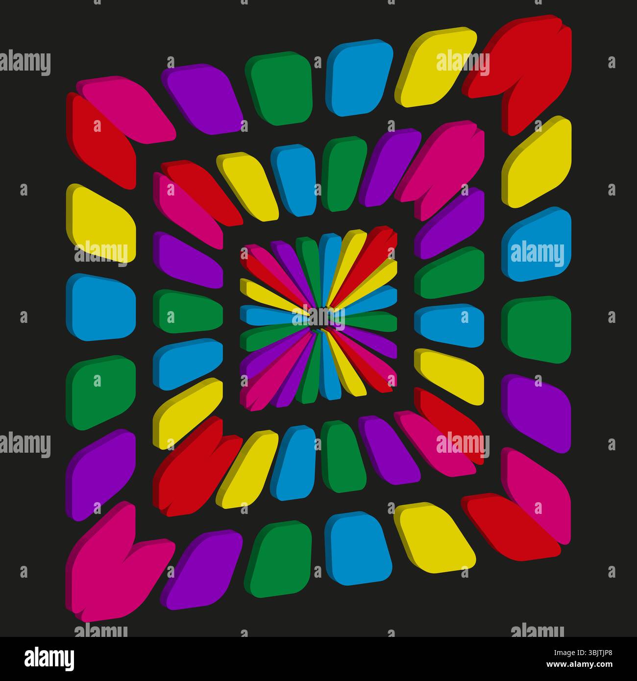 Rainbow mandala burst colorful Stock Vector Images - Alamy