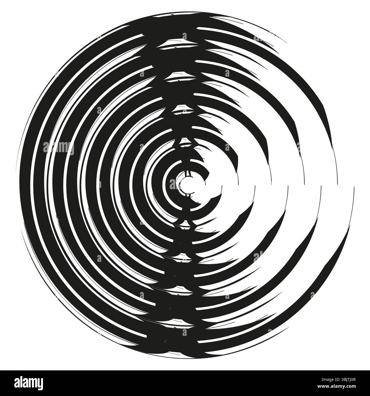 Spiral wave icon. Circular black shape. Radial motion figure. Vector ...