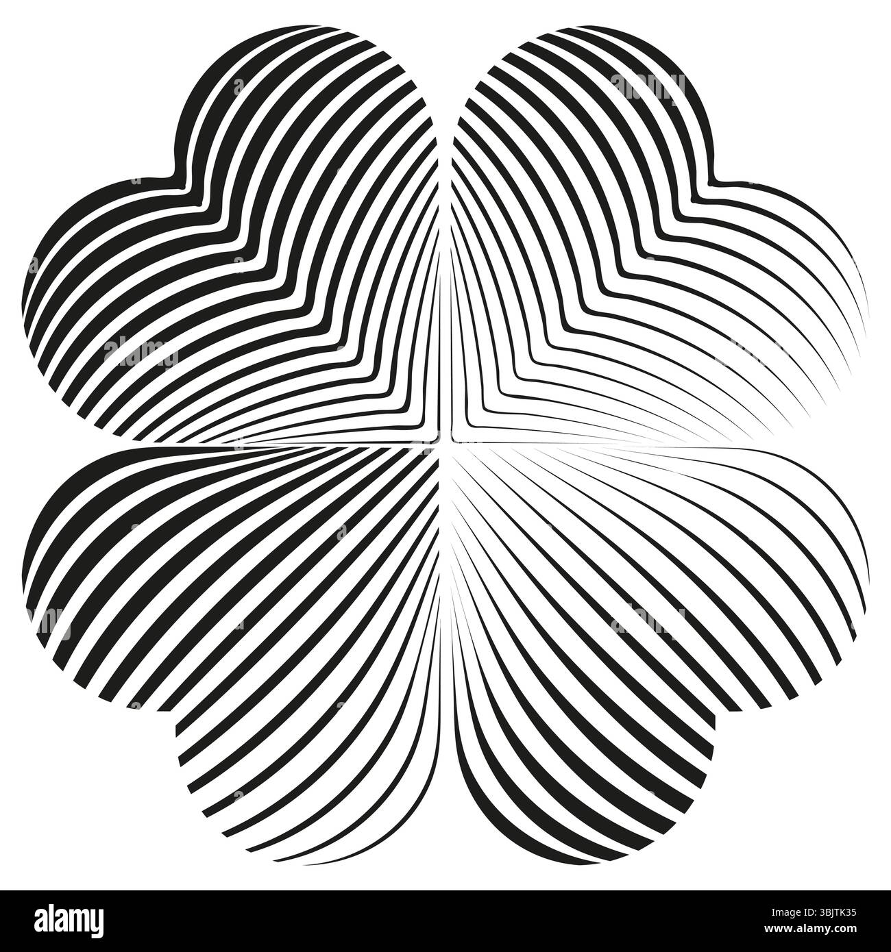 Heart petal symbol. Romantic curved shape. Abstract love icon. Vector ...