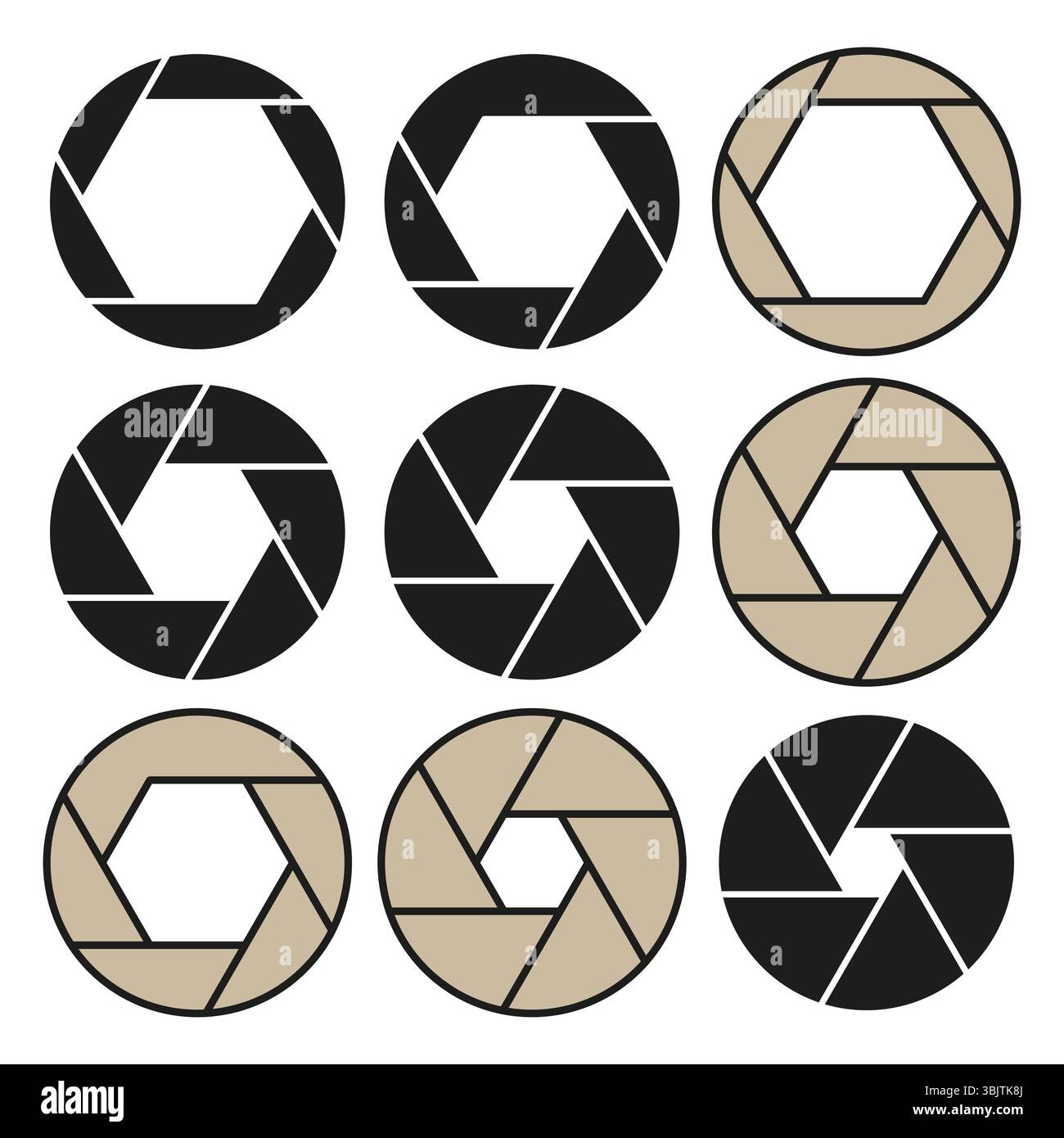 Camera aperture icon. Photo lens element. Optical focus symbol. Shutter Vector mechanism Stock ...