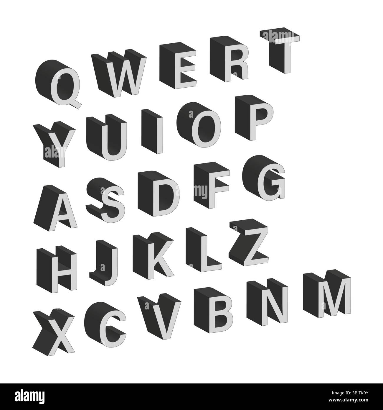 Bold 3d alphabet uppercase Cut Out Stock Images & Pictures - Alamy
