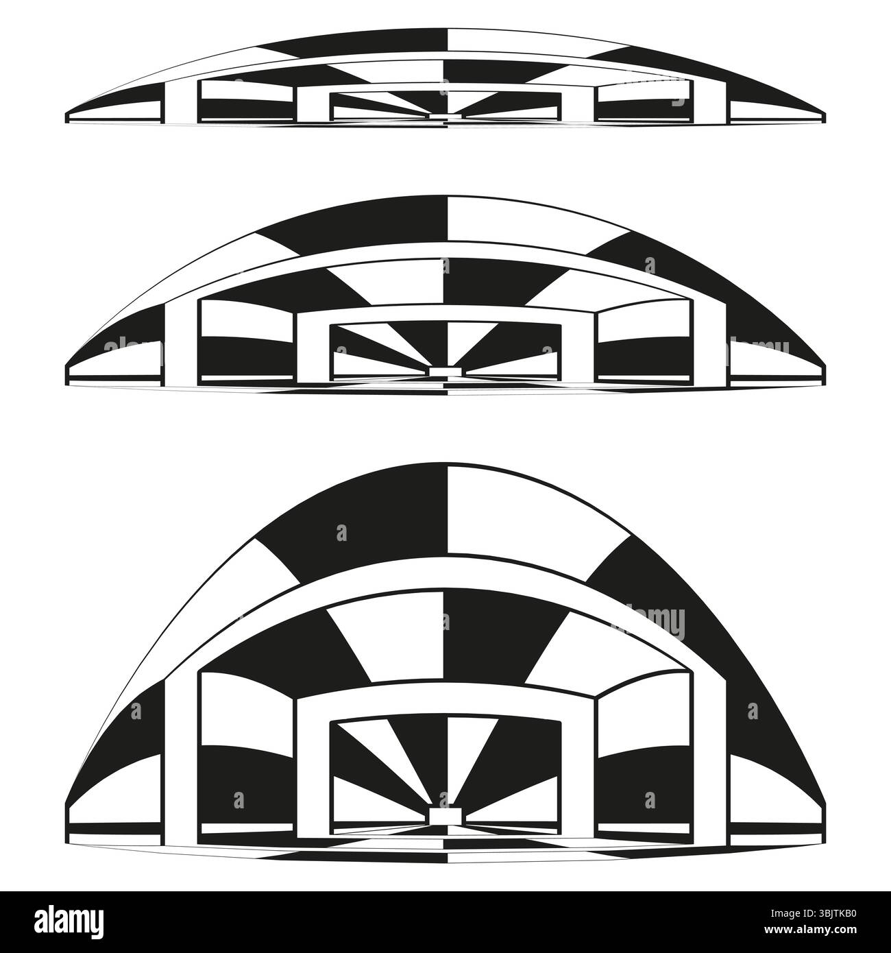 Checkerboard arch icon. Curved grid symbol. Black white Vector. Arched ...