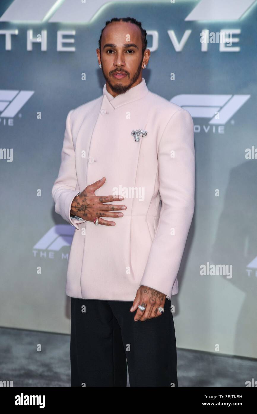 New York, USA. 16th June, 2025. Lewis Hamilton walking on the red ...