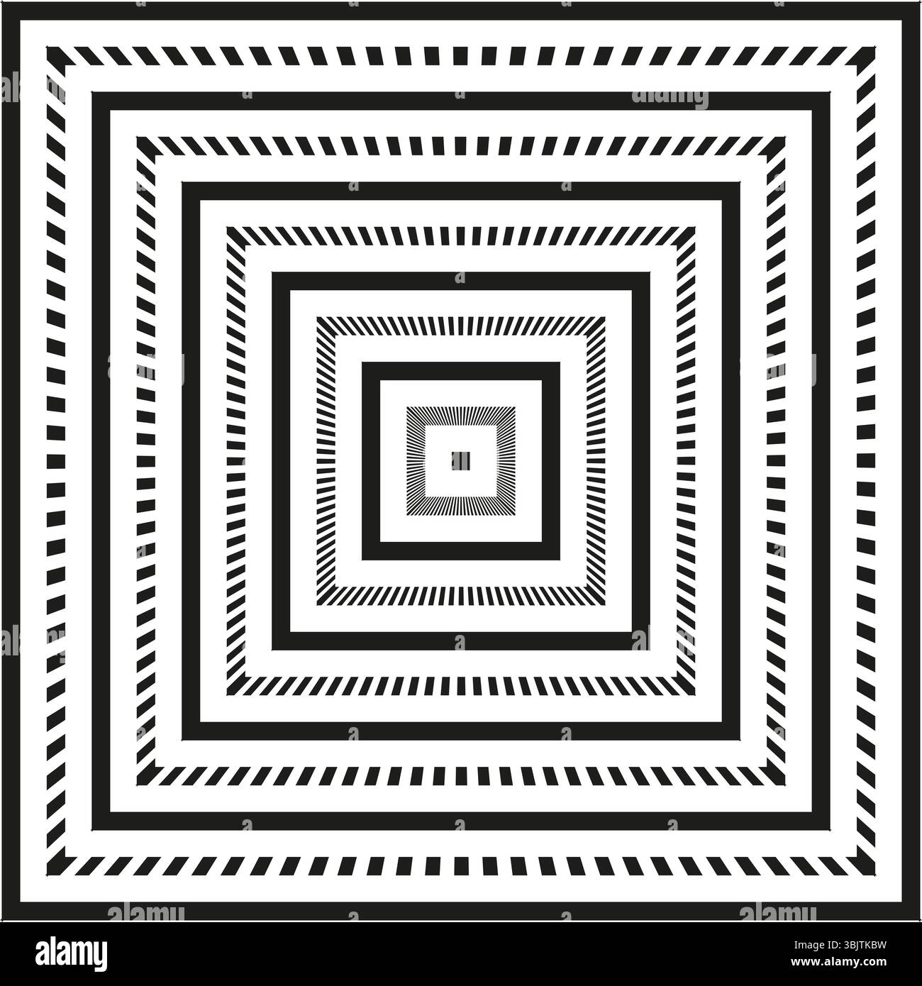 Concentric square figure. Optical depth icon. Geometric vector ...