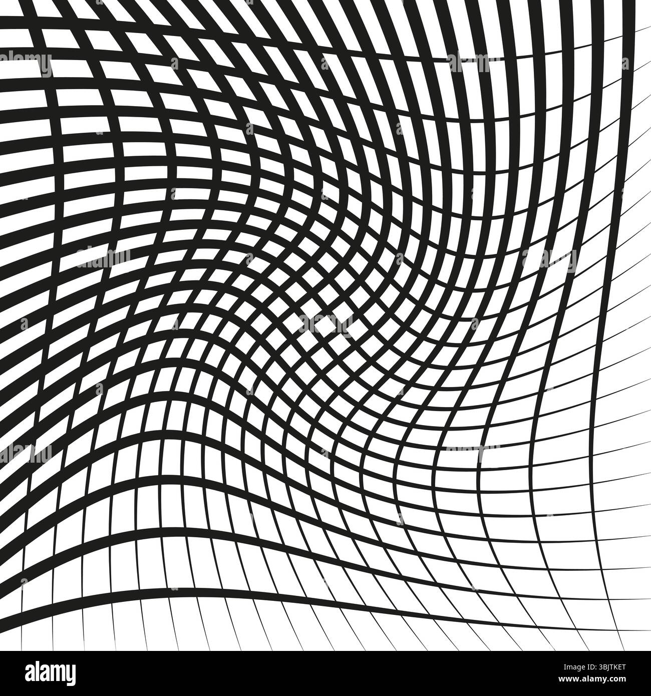 Warped mesh pattern. Distorted grid form. Dynamic vector layout. Curved ...