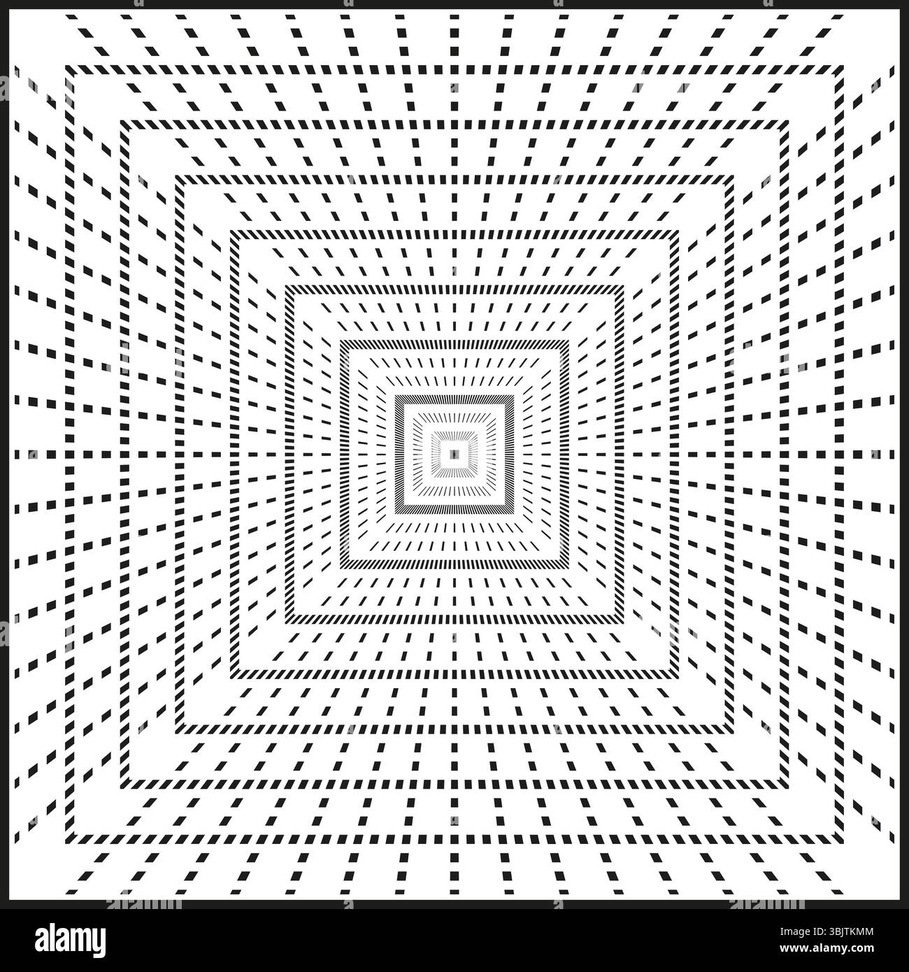 Arrow square maze. Geometric layered lines. Optical illusion figure ...