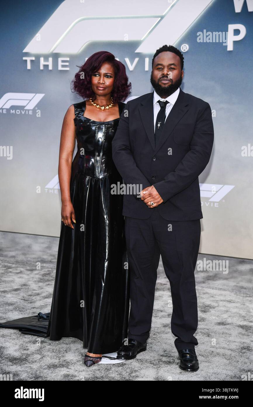 New York, USA. 16th June, 2025. Sarah Niles and Samson Kayo walking on ...