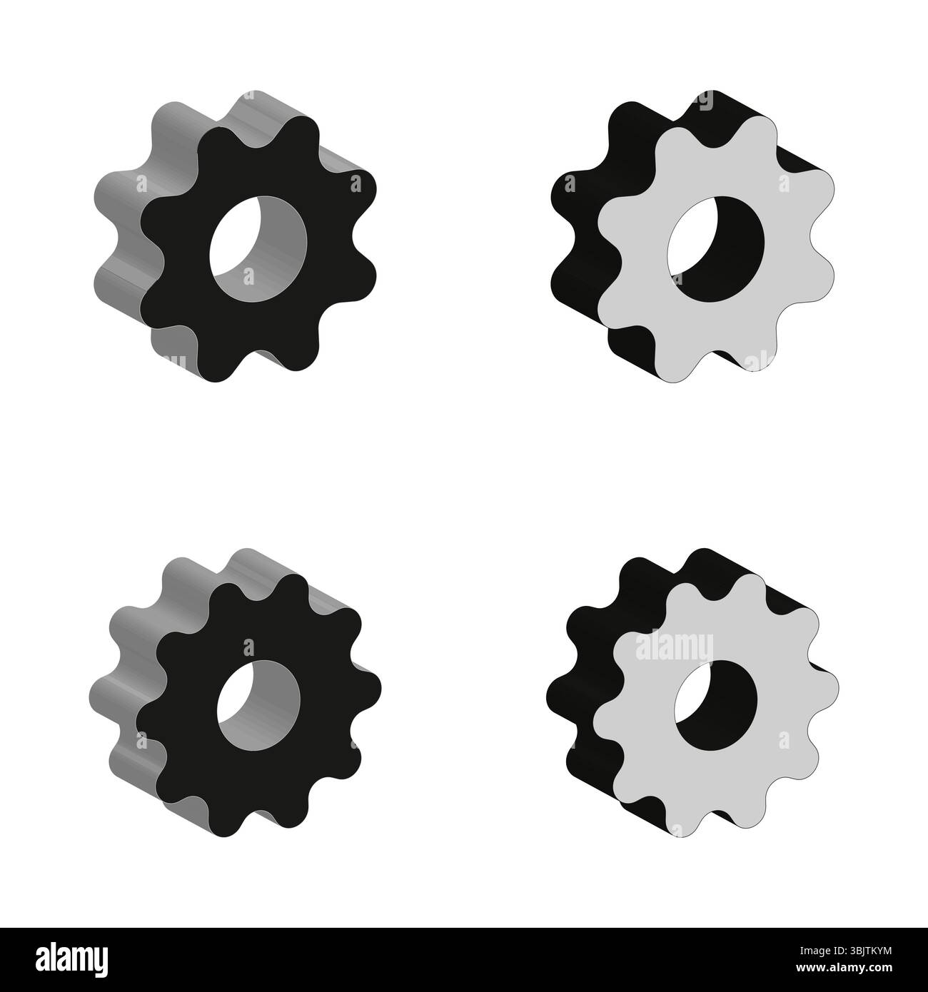Gear icon vector. Mechanical cog shape. Industrial black figure. Rotation system symbol Stock ...