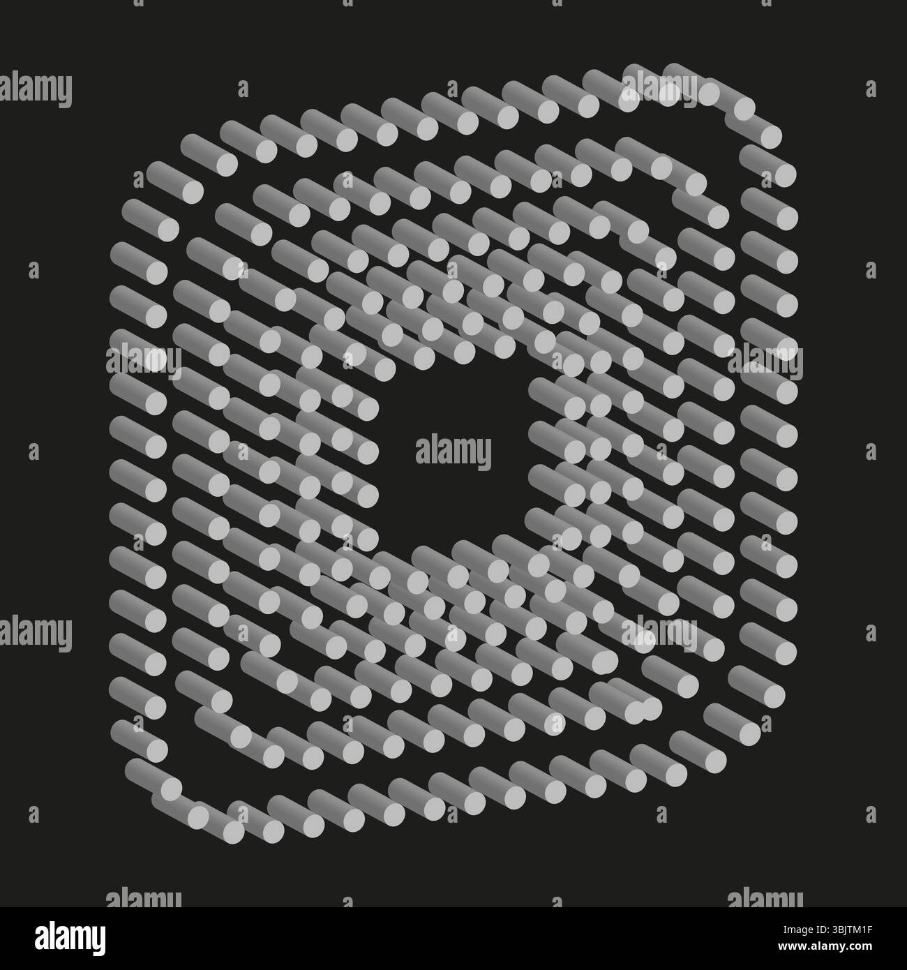 Looped square spiral. Geometric form shape. Vector motion effect. Black ...