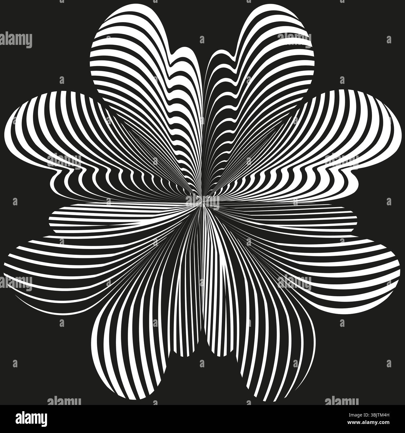 Petal swirl form. Decorative flower vector. Abstract curved bloom ...