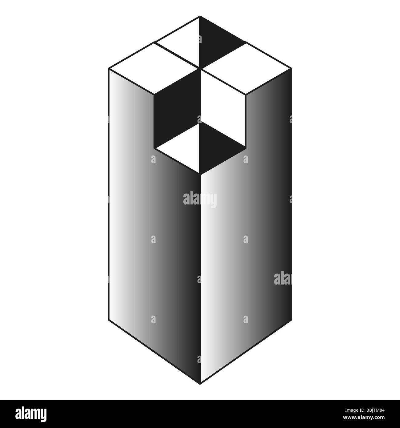 Isometric pillar form. 3d vector block. Geometric structure design ...