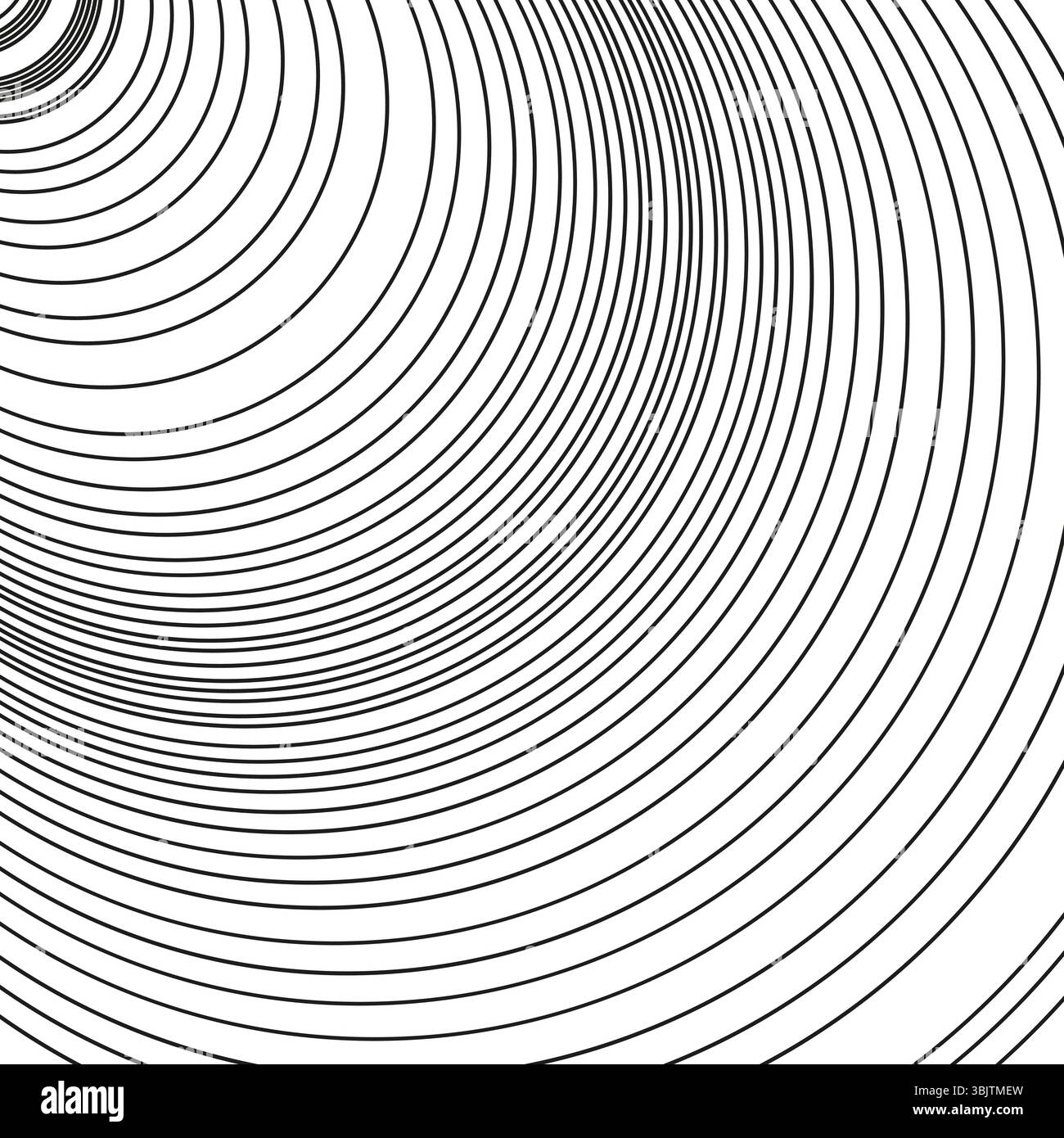 Circular line motion. Black concentric contour. Vector spiral form ...