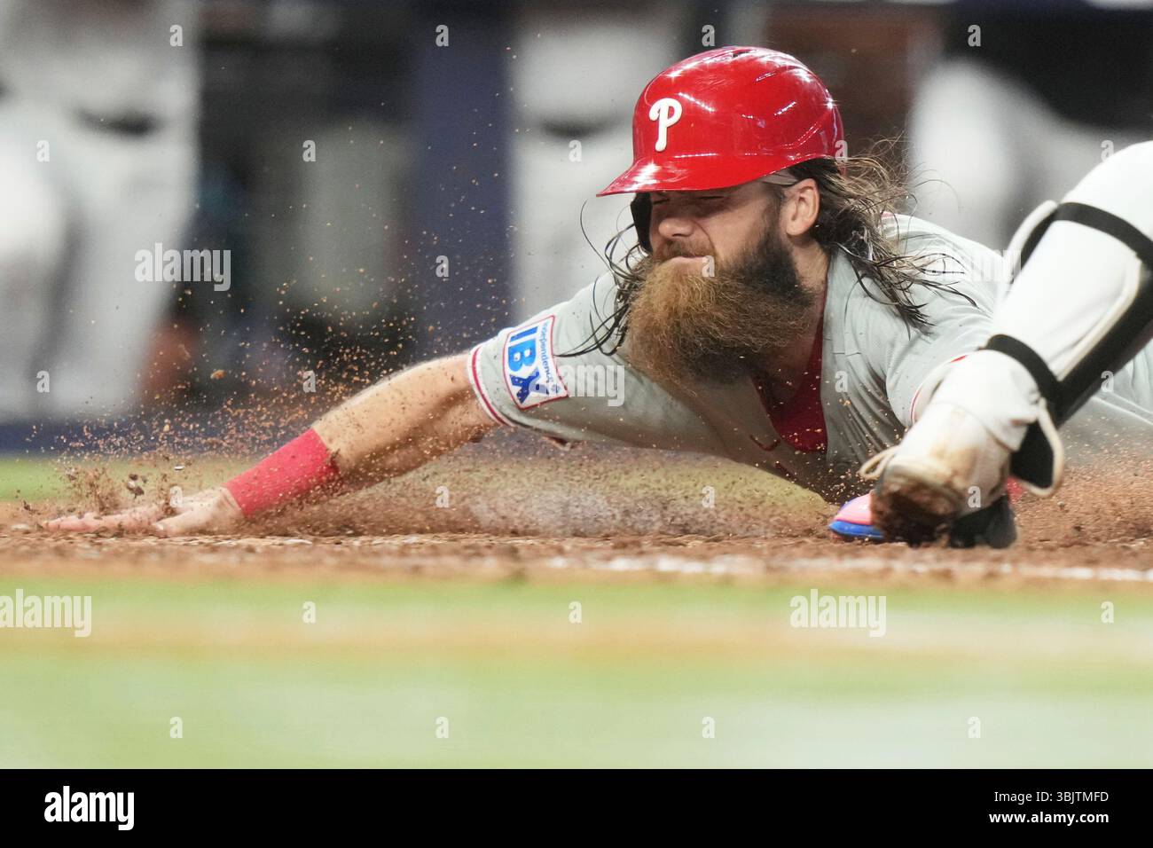 Philadelphia Phillies' Brandon Marsh scores on a RBI single hit by Alec ...