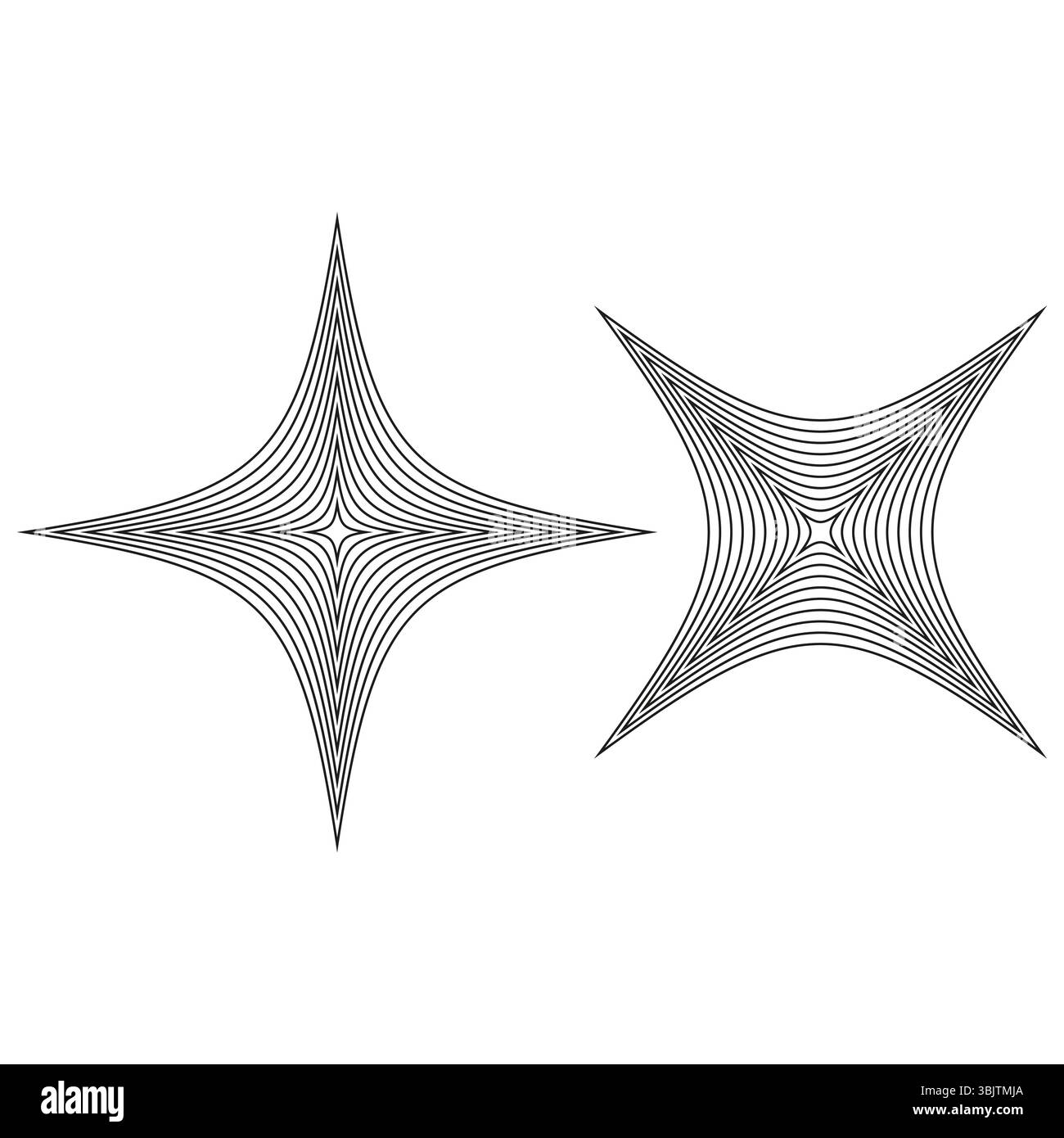Minimal twin stars. Sharp spike vector. Elegant symmetric pattern ...