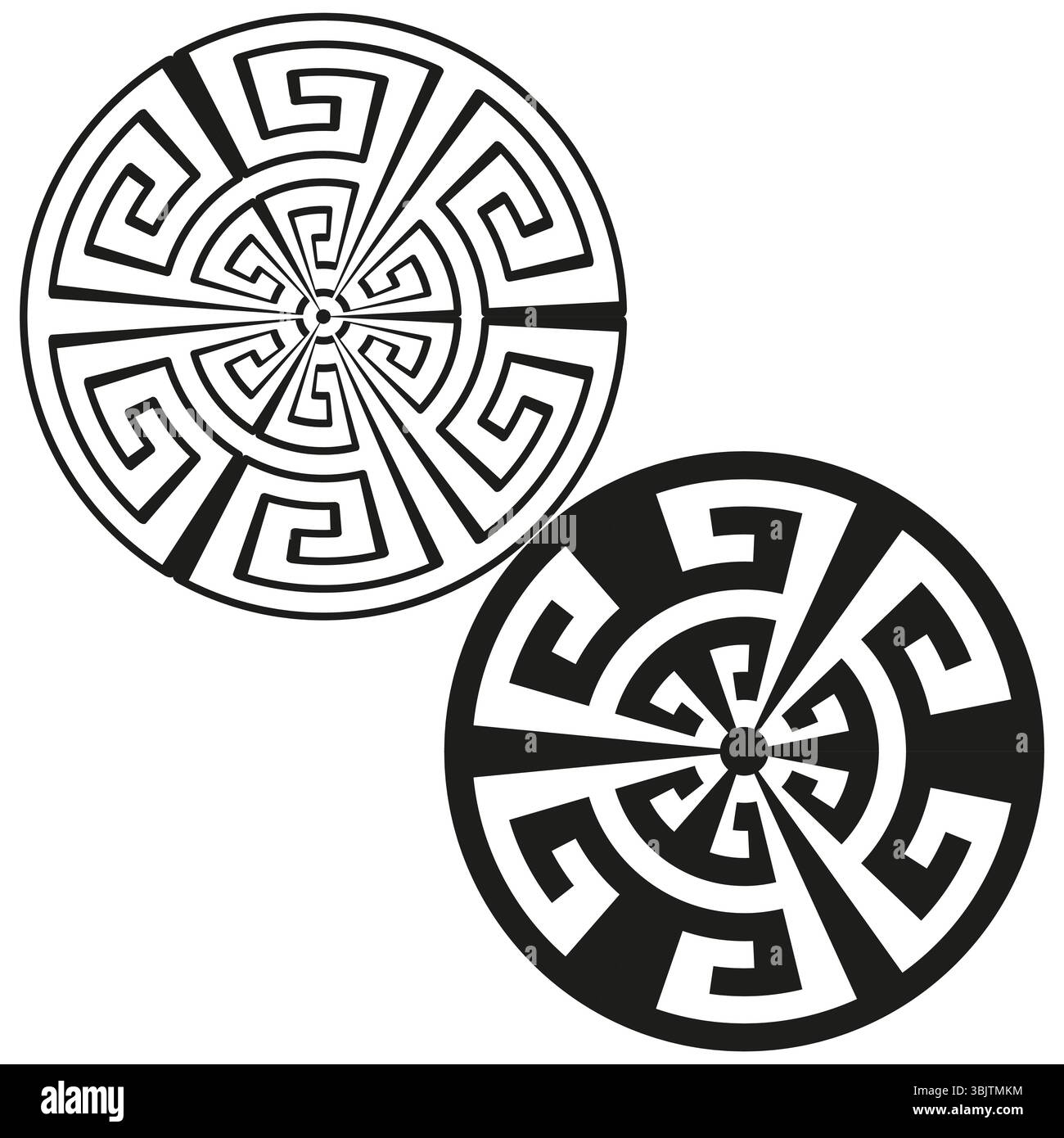 Round maze icon. Ethnic circle symbol. Tribal inspired vector ...