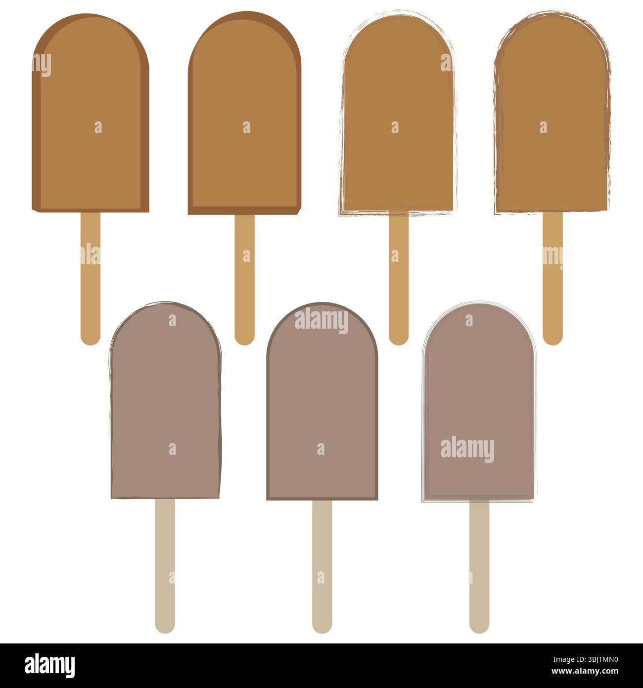 Shovel shape set. Vector gardening tools. Brown digging symbols. Flat ...