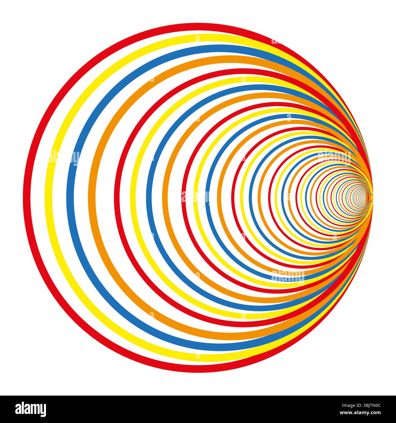 Colorful spiral circles. Rainbow ring pattern. Vector concentric design ...