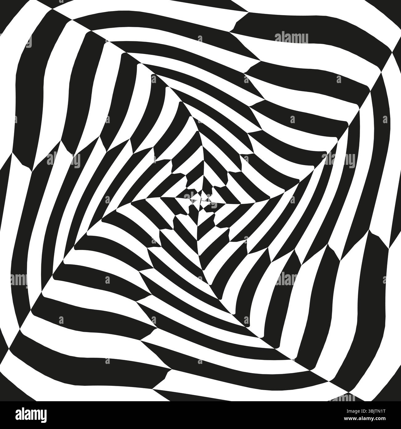 Black white spiral. Optical illusion shape. Vector twisted form ...